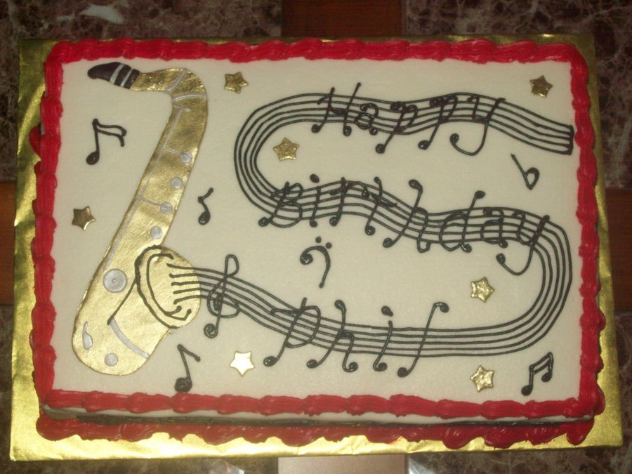 Saxophone Music Cake - CakeCentral.com