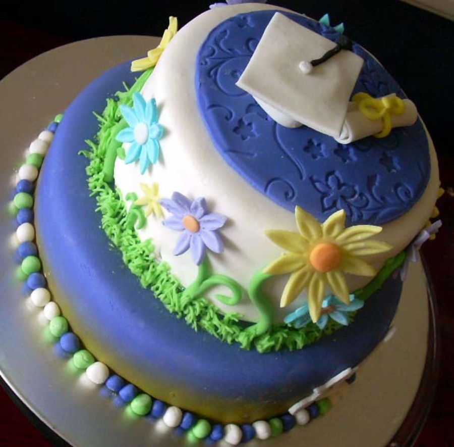 Flower Graduation Cake - CakeCentral.com