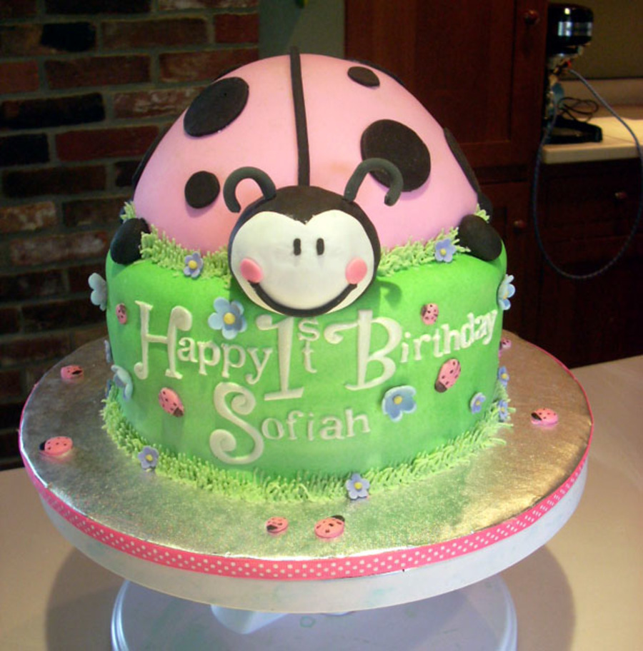 Pink Ladybug Cake - CakeCentral.com