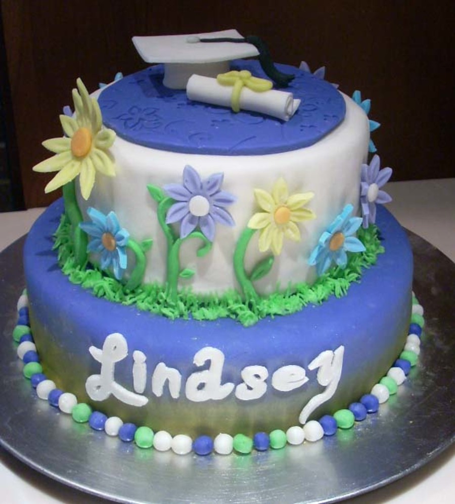 Flower Graduation Cake - CakeCentral.com