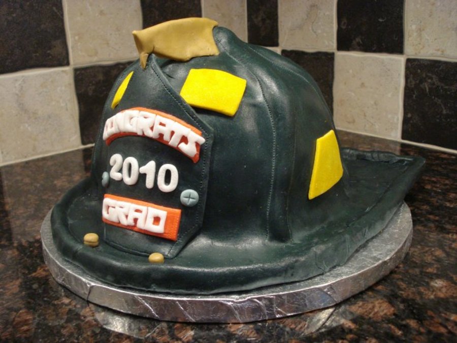 Fire Helmet Cake - CakeCentral.com