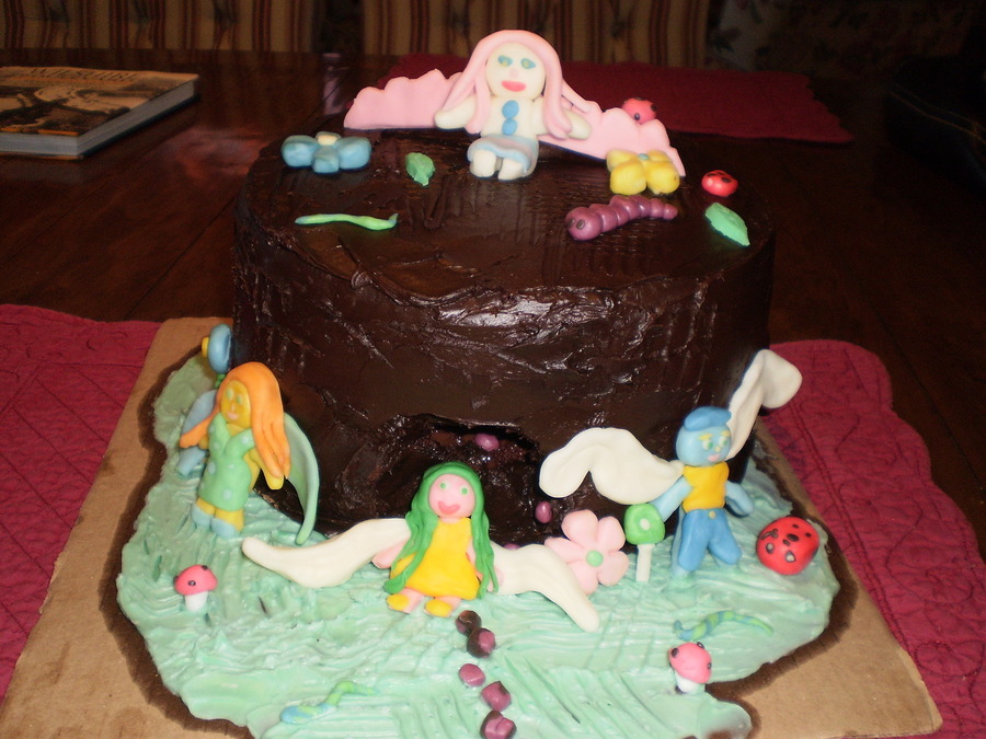 Tree Trunk Fairy Cake - CakeCentral.com