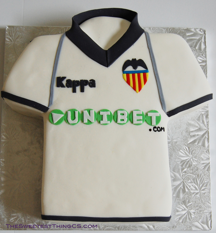 Valencia Soccer Jersey Cake - CakeCentral.com