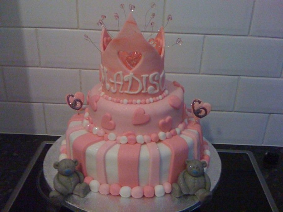 2 Tier Princess Cake With Me 2 You Bears - CakeCentral.com