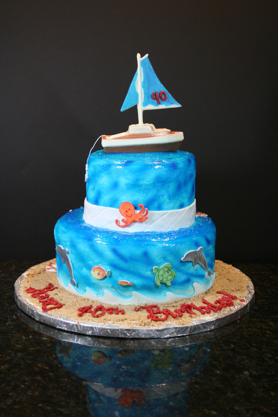 Nautical 40Th Birthday Cake - CakeCentral.com