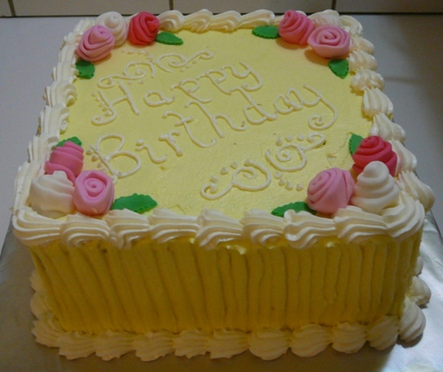 Yellow Birthday Cake - CakeCentral.com