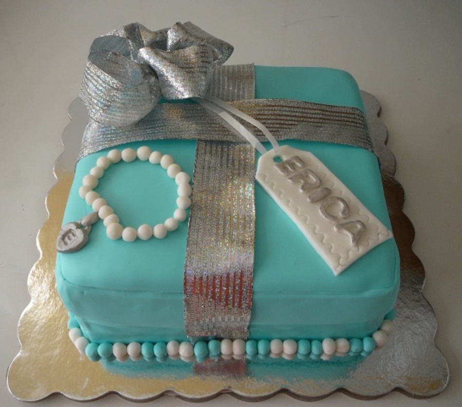Tiffany Gift Box Cake - CakeCentral.com