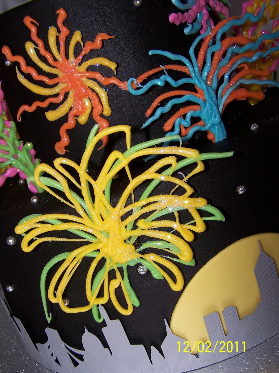 40 With Fireworks - CakeCentral.com