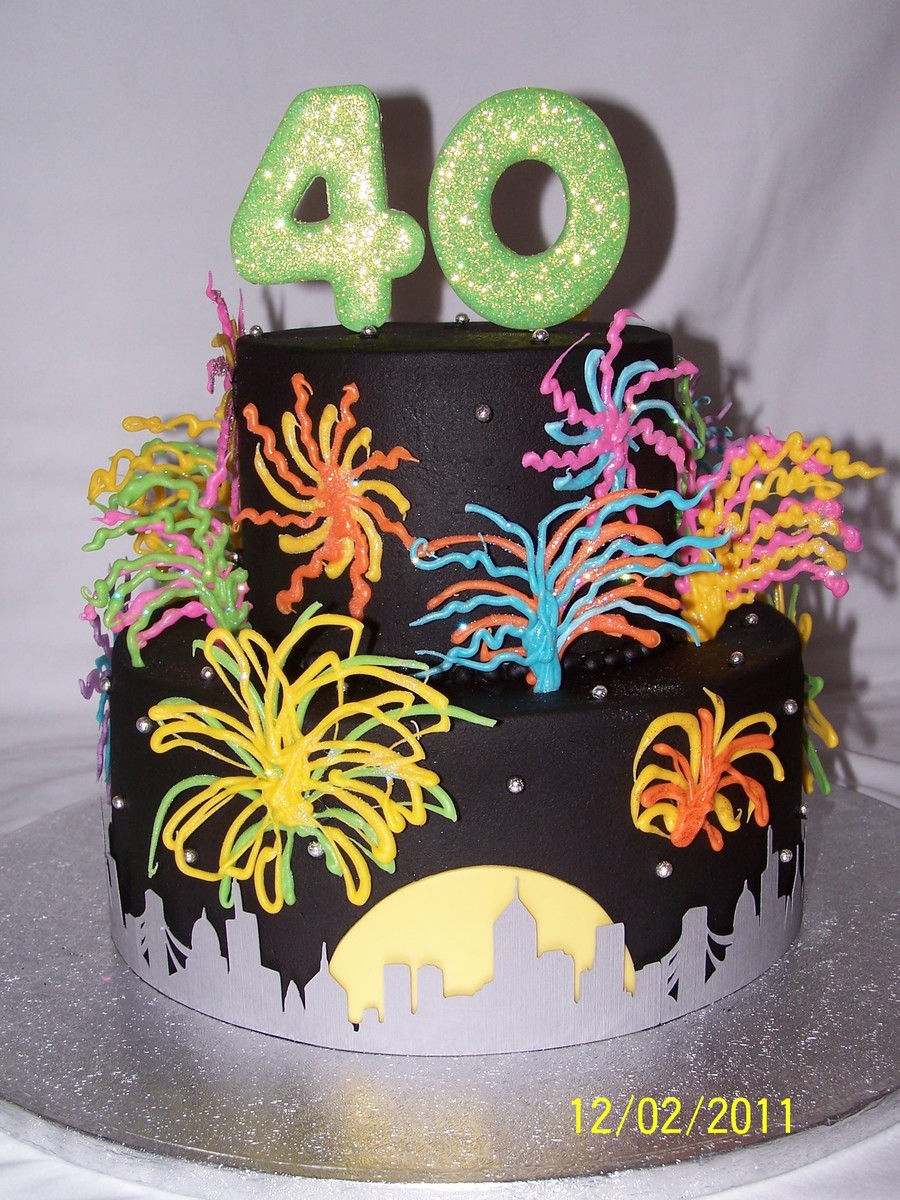 40 With Fireworks - CakeCentral.com