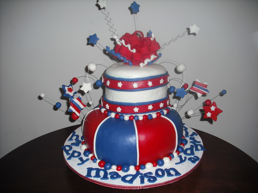Red, White, And Blue Birthday - CakeCentral.com