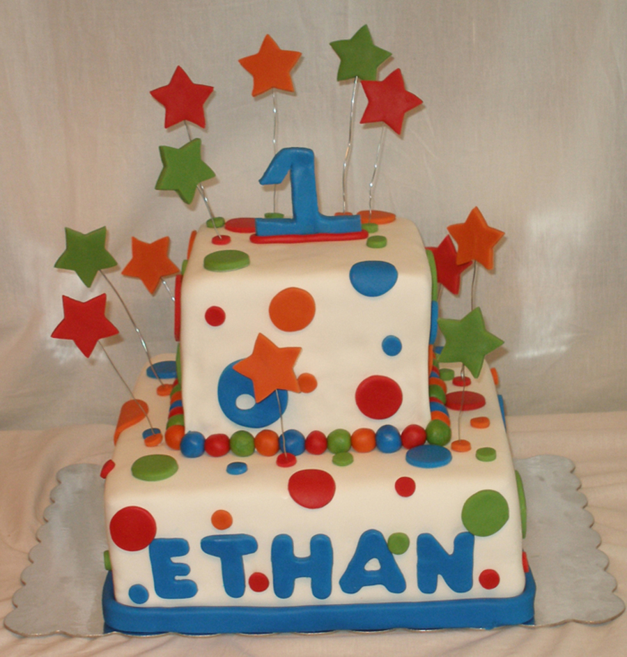 Circles & Stars 1St Birthday - CakeCentral.com