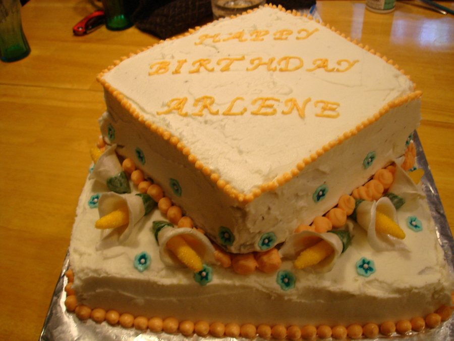 Square Birthday Cake - CakeCentral.com