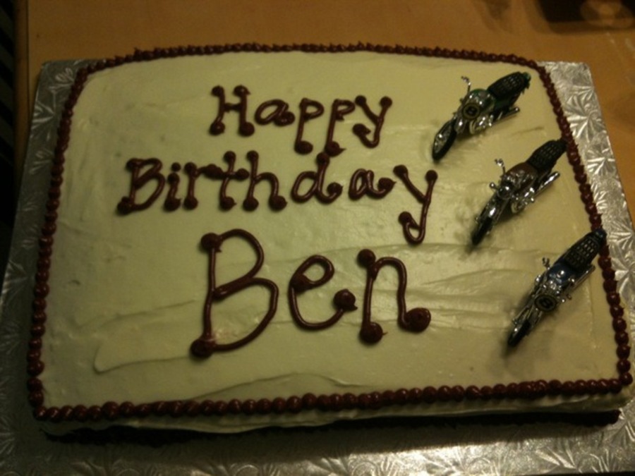 Motorcycle Sheet Cake - CakeCentral.com