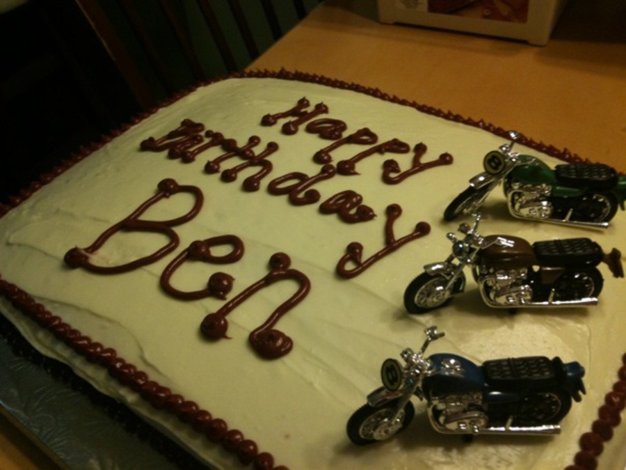 Motorcycle Sheet Cake - CakeCentral.com