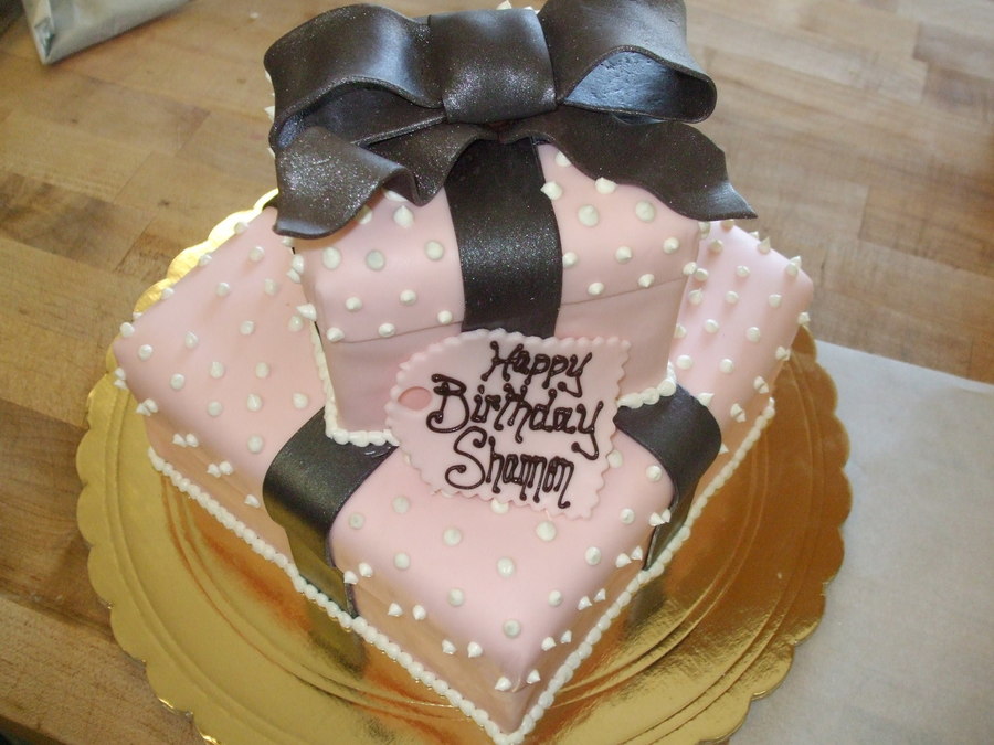 Gift Box Birthday Cake - CakeCentral.com