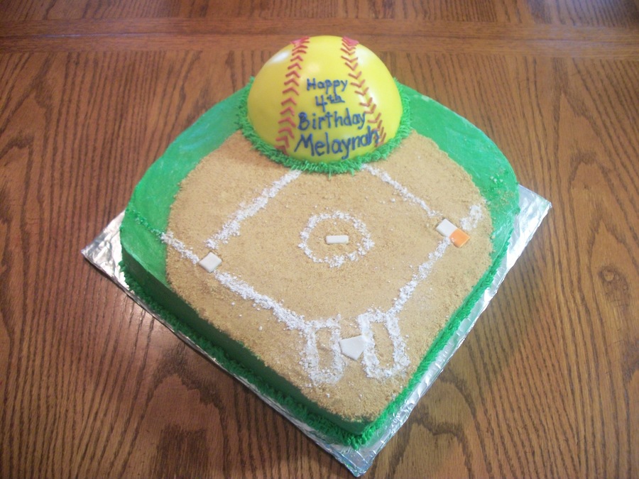 Softball Birthday Cake - CakeCentral.com