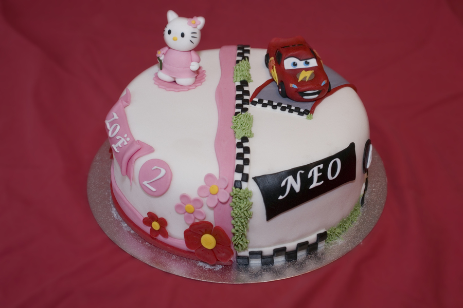 Hello Kitty/lightning Mcqueen - CakeCentral.com