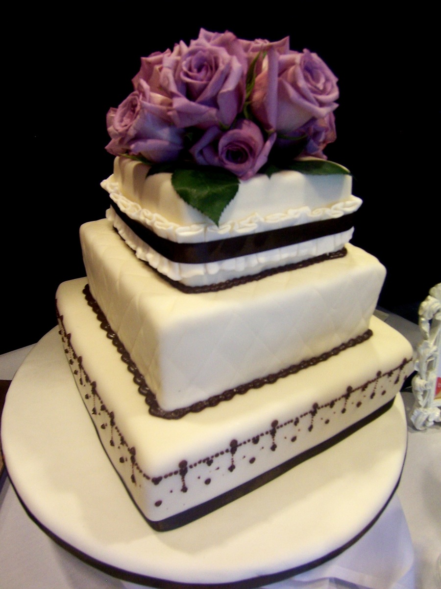 Three Tier Square Wedding Cake - CakeCentral.com