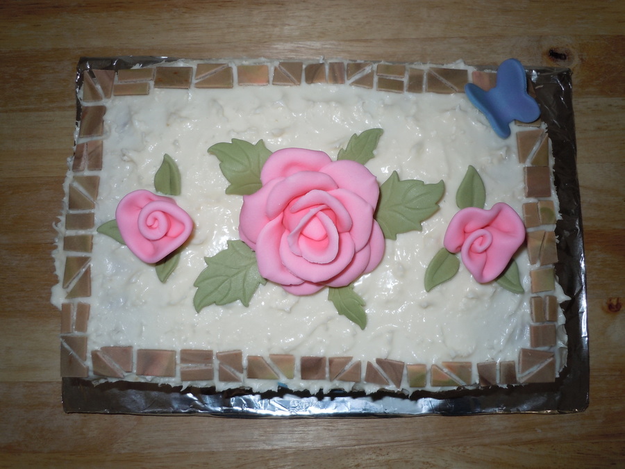 Rose And Mosaic - CakeCentral.com