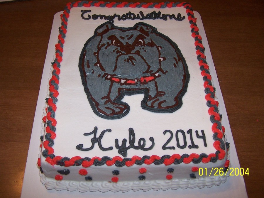 Bulldog 8Th Grade Graduation Cake - CakeCentral.com