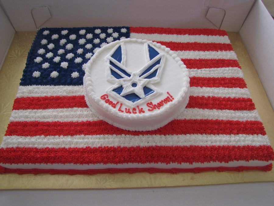 American Flag Air Force Symbol Cake - CakeCentral.com