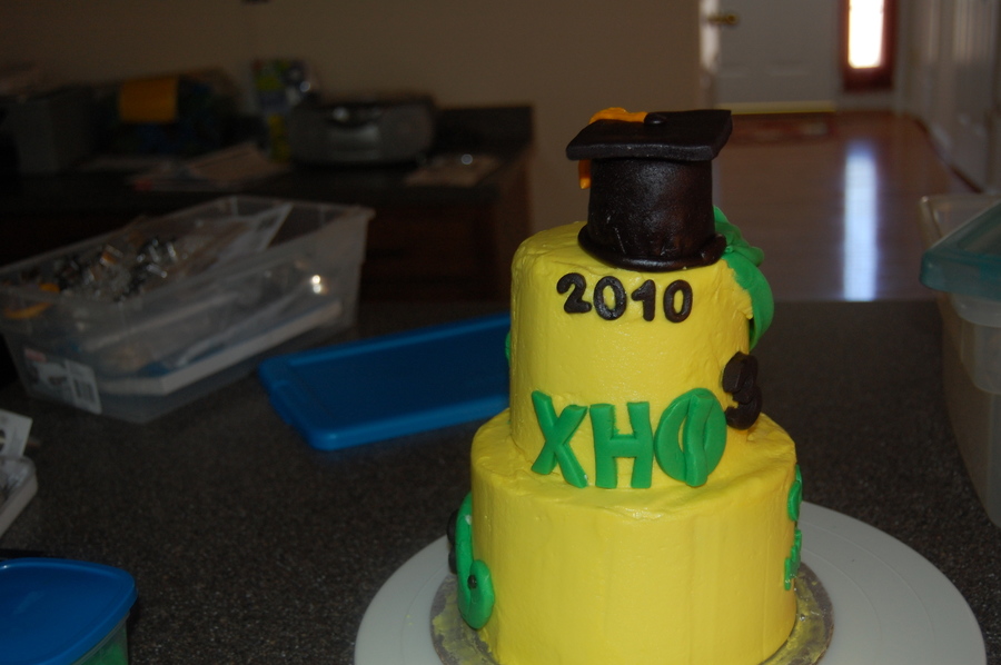 Yellow And Green Graduation - CakeCentral.com