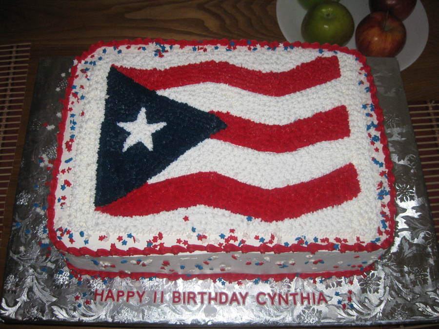 Puerto Rico Flag Cake - CakeCentral.com