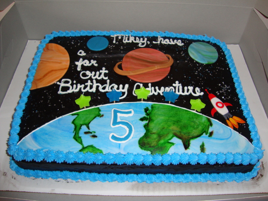 Outer Space Cake For My 5 Year Old Son - CakeCentral.com