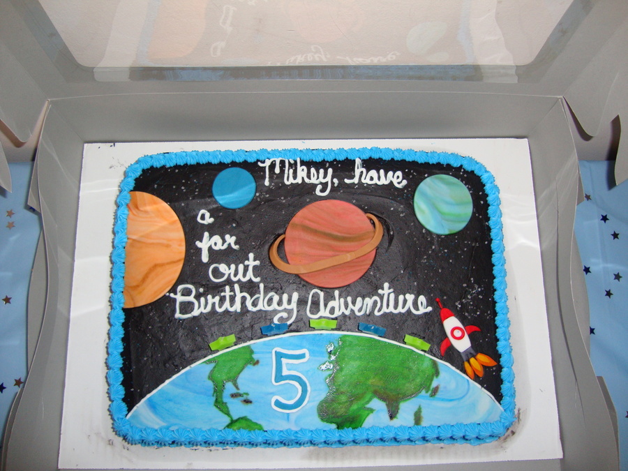 Outer Space Cake For My 5 Year Old Son - CakeCentral.com