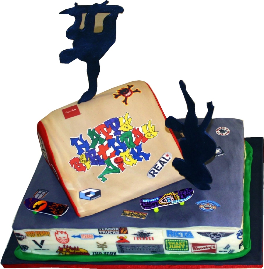 Skateboarding Skate Park Cake - CakeCentral.com