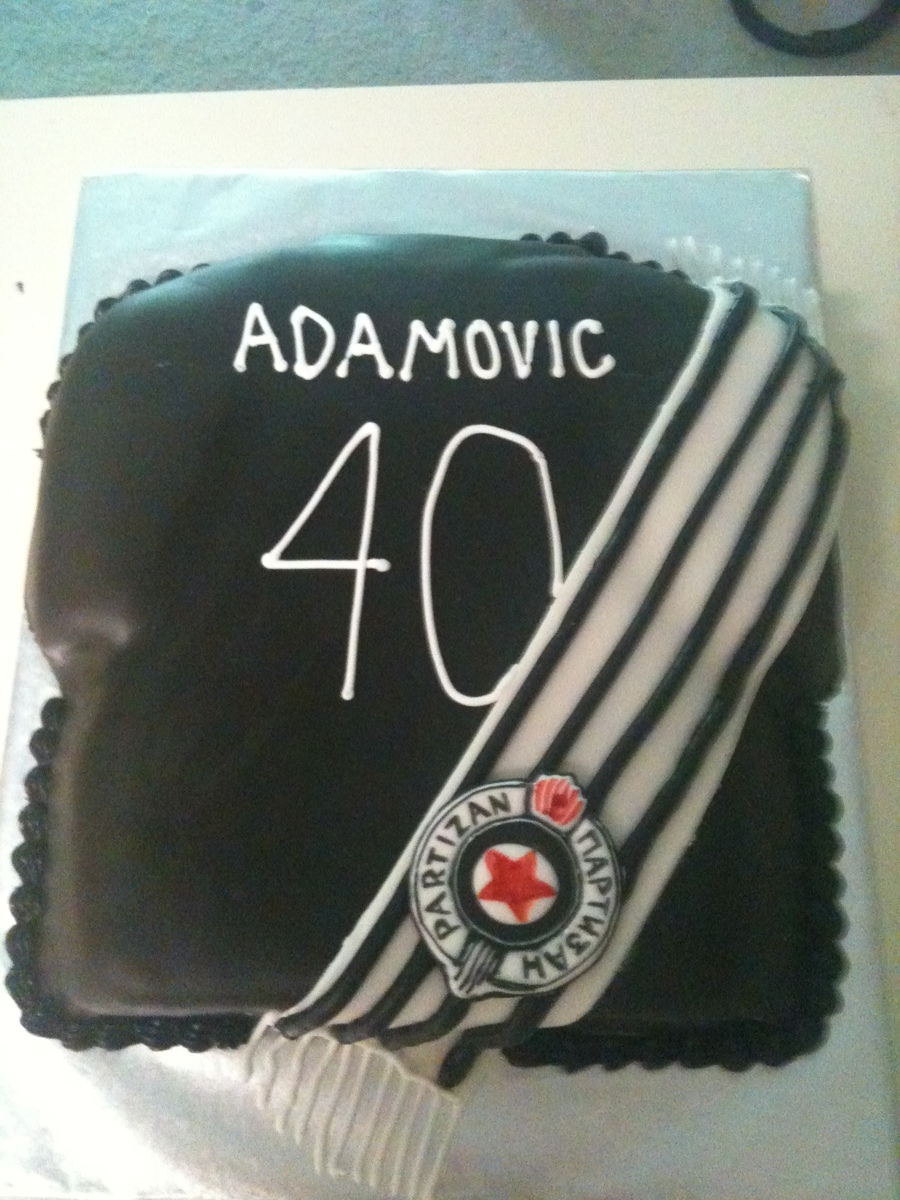Partizan Soccer Jersey 40Th Birthday Cake - CakeCentral.com