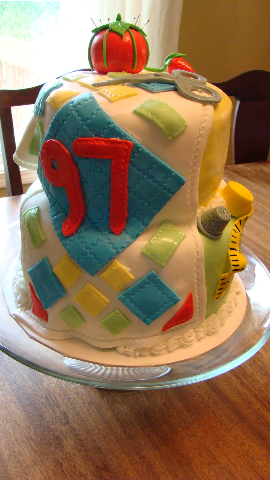 Quilt Birthday Cake - CakeCentral.com