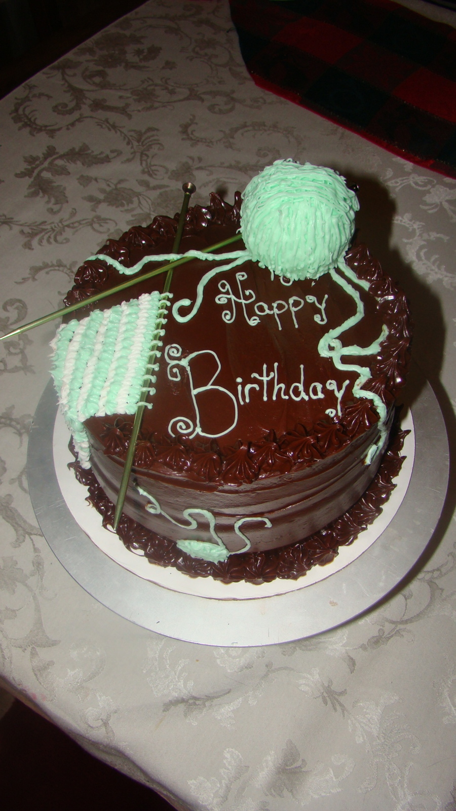 Knitting Needles And Ball Of Yarn - CakeCentral.com