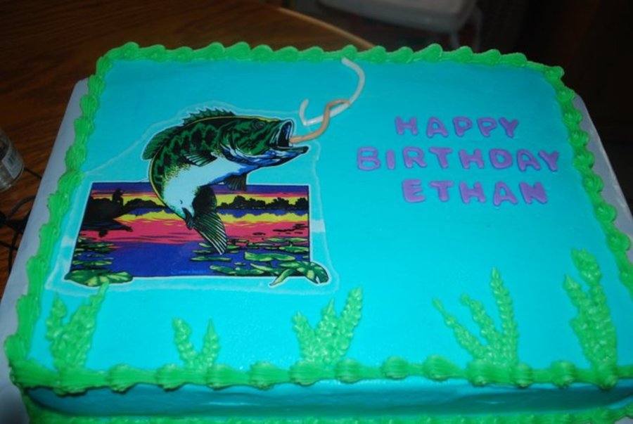 Chocolate Cake With Edible Fish Image - CakeCentral.com