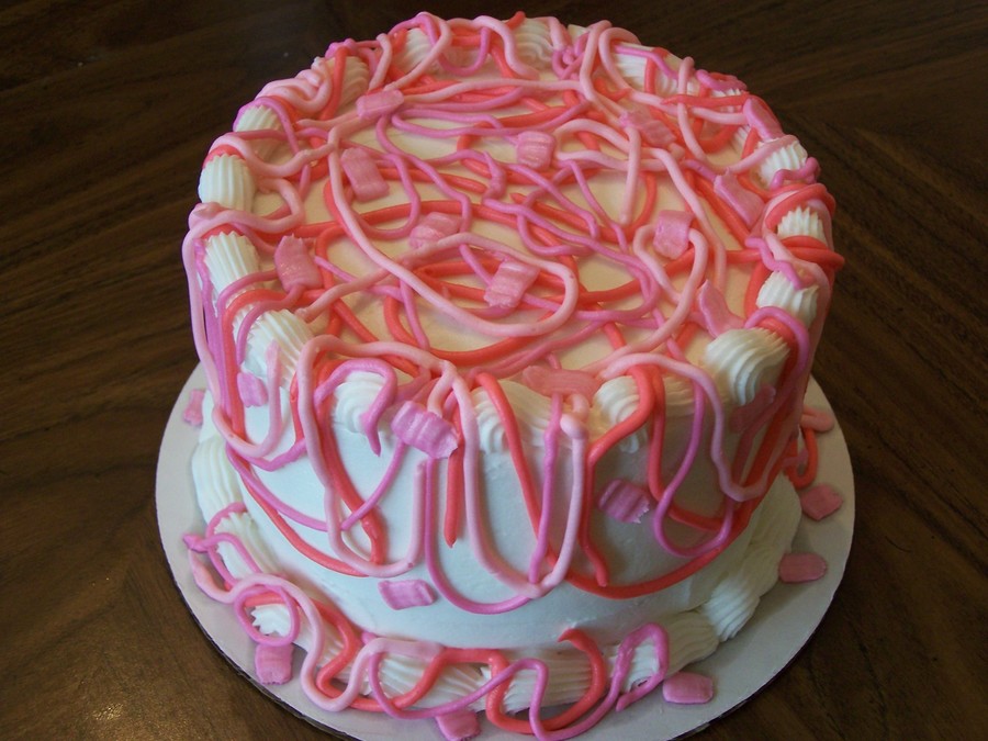 Pink Confetti Smash Cake - CakeCentral.com