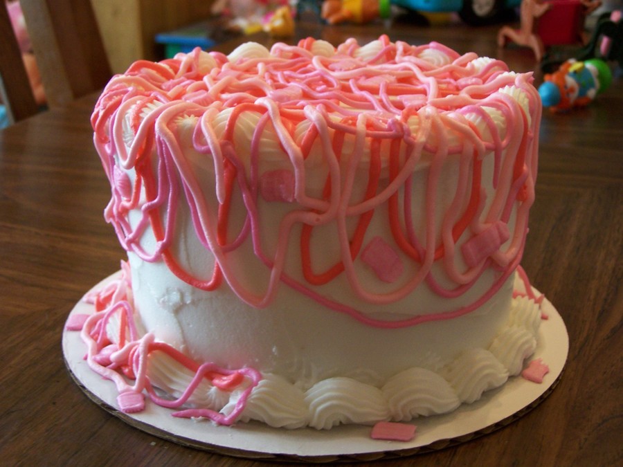 Pink Confetti Smash Cake - CakeCentral.com