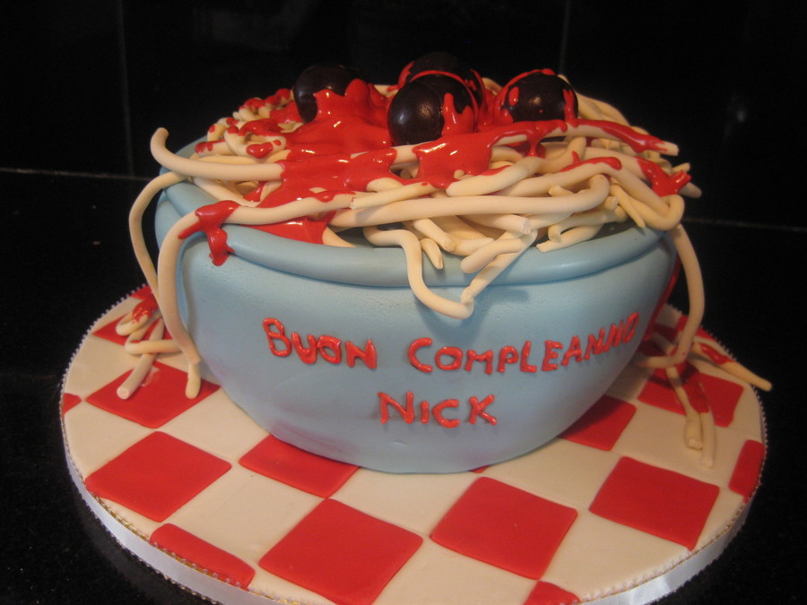 Spaghetti And Meatballs Birthday Cake - CakeCentral.com