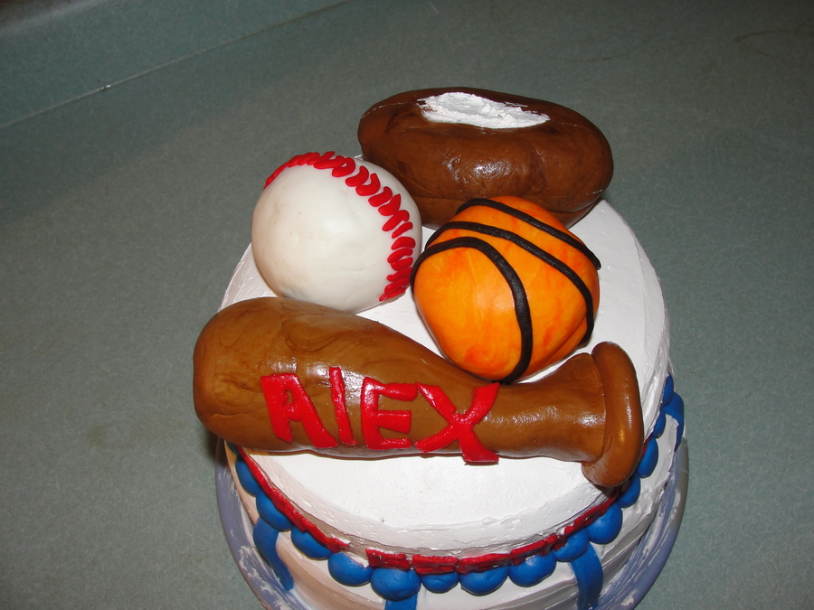 Sports Themed Birthday Cake - CakeCentral.com