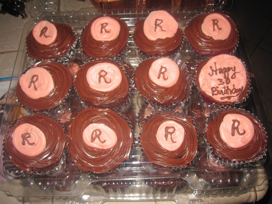 Monogrammed Chocolate Cupcakes - CakeCentral.com