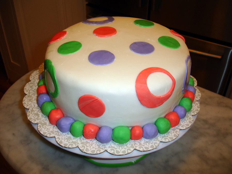 First Fondant Cake - Circles - CakeCentral.com