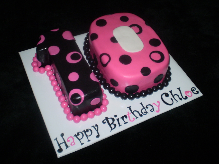 Spoted Number Ten / 10 Cake - CakeCentral.com