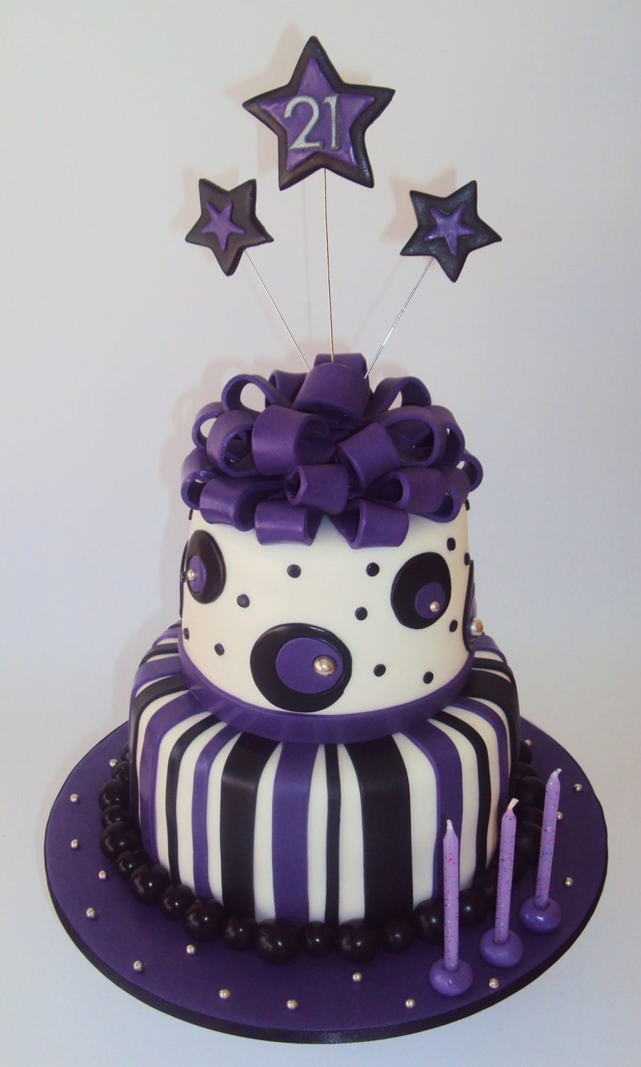 Purple Mini Birthday Cake - CakeCentral.com
