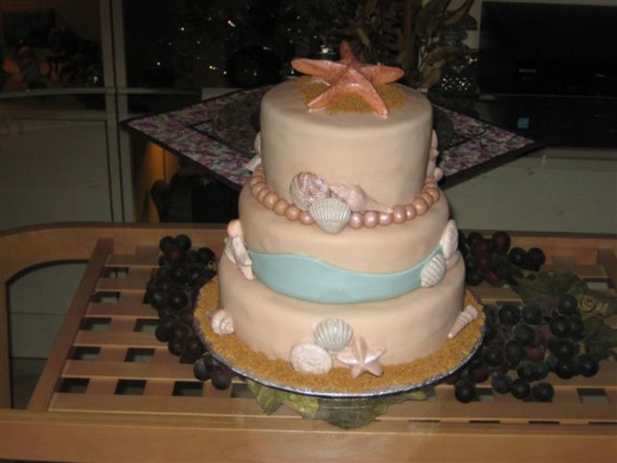 Starfish/seashell Cake - CakeCentral.com