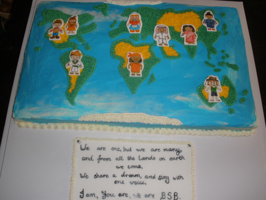 World Map Cake For International Day - CakeCentral.com
