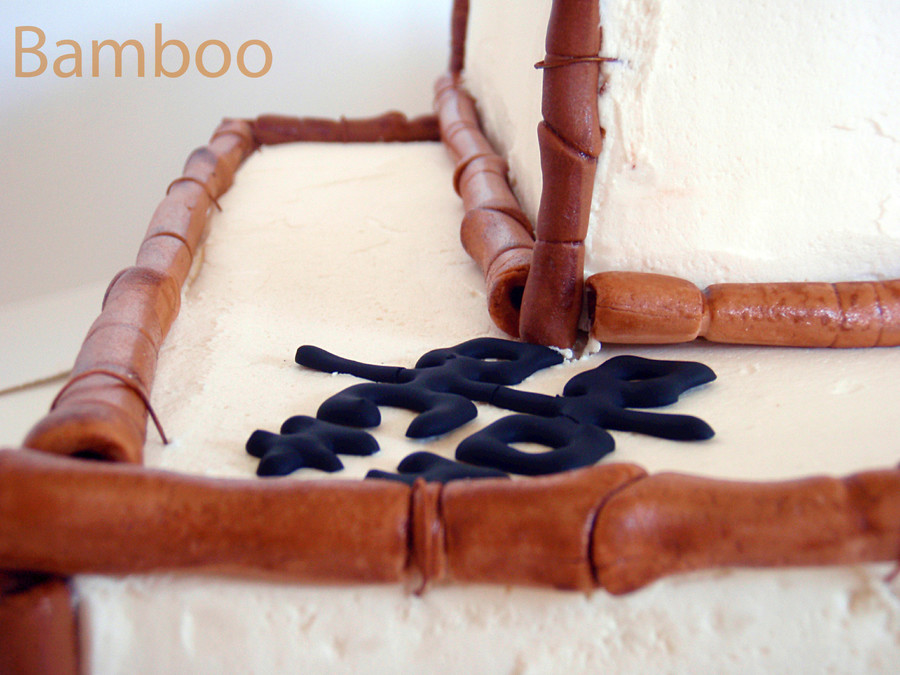 Bamboo Oriental Themed Wedding Cake - CakeCentral.com