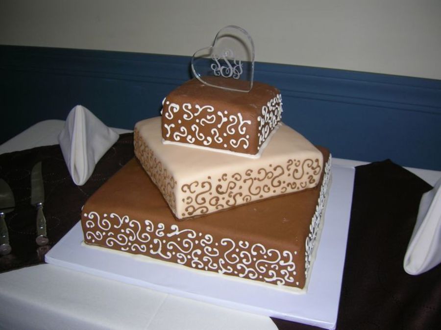 Brown And Tan Fondant Cake - CakeCentral.com