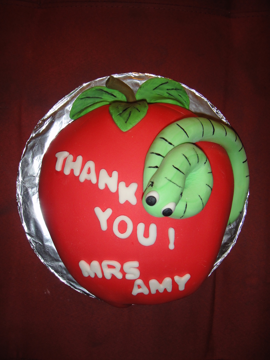 Apple & Worm_Thank You Teacher - CakeCentral.com