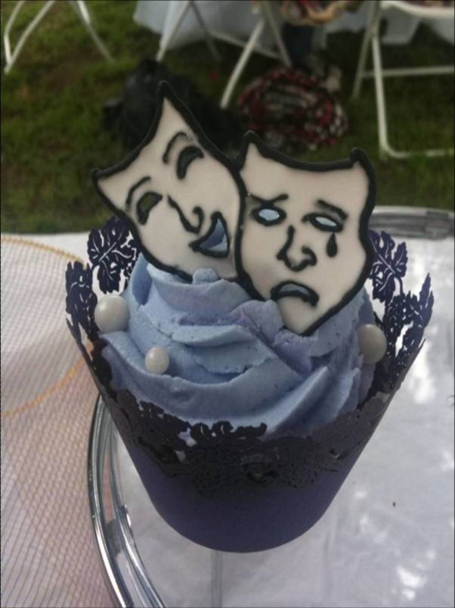 Comedy Tragedy Cupcakes - CakeCentral.com