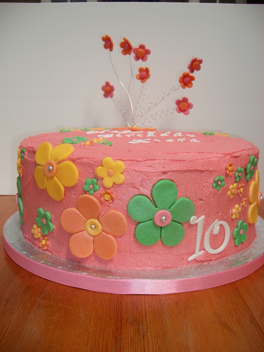 Flowery Birthday Cake - CakeCentral.com