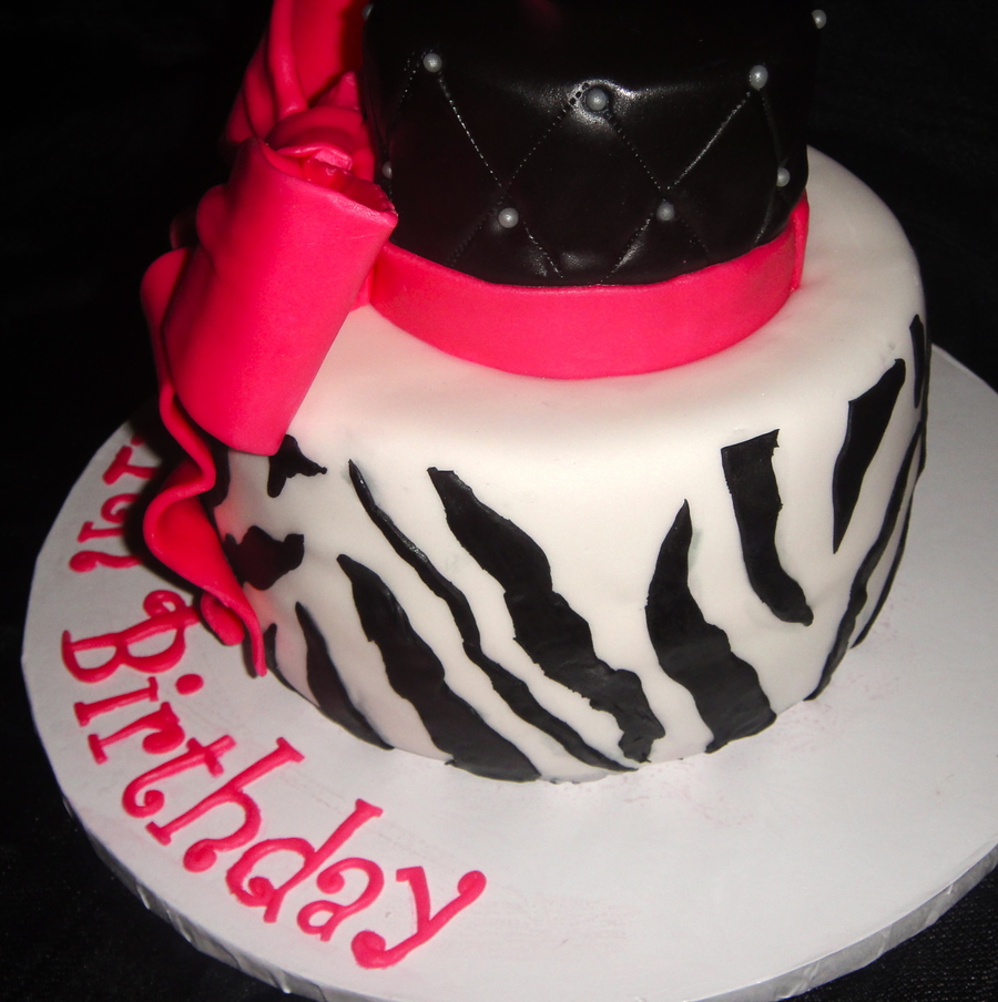 Zebra/pink Themed Cake - CakeCentral.com